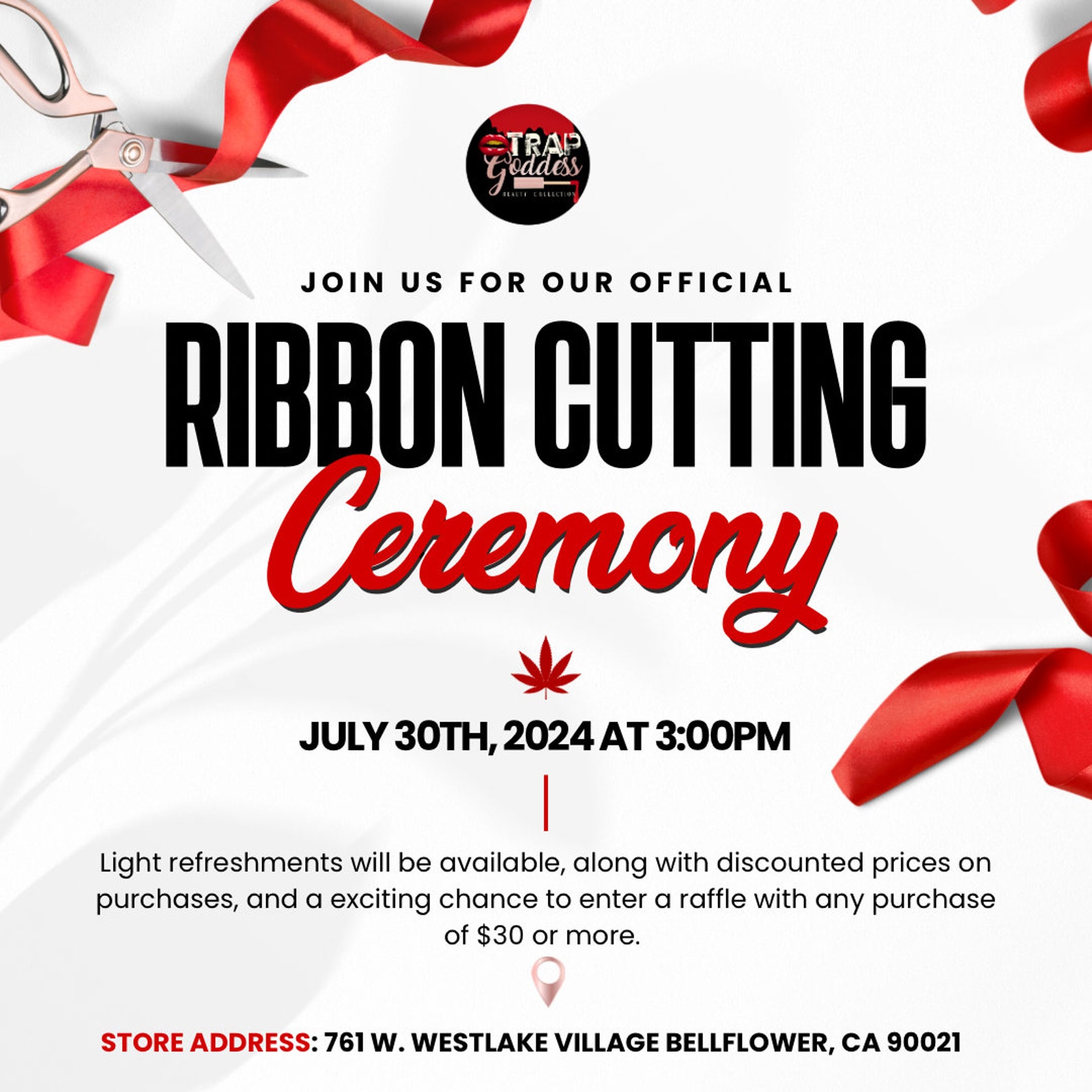 Canva Grand Opening Event Flyer for Opening Day Ribbon Cutting ...