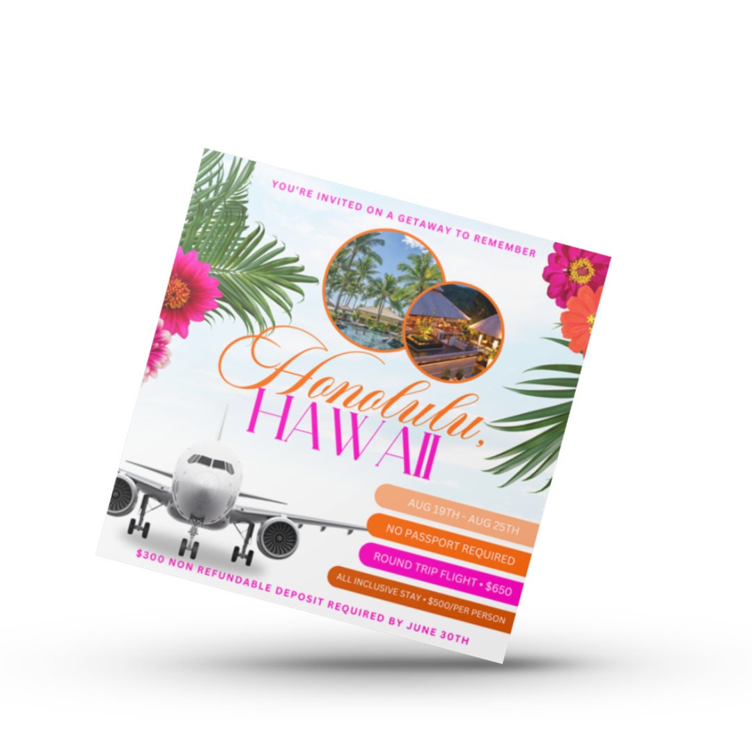Canva Girls Getaway Trip Flyer DIY Girls Vacation Invitation Digital ...