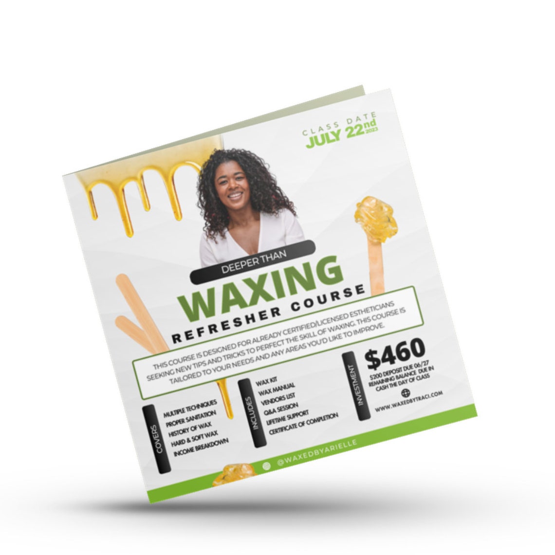 Canva Body Waxing Course Flyer Template/ Editable DIY Wax Class Flyer ...