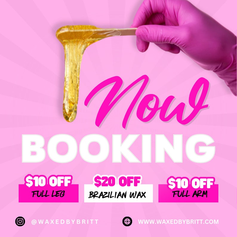 Canva Waxing Sale Flyer Template/ Pink Wax Services Booking - Etsy