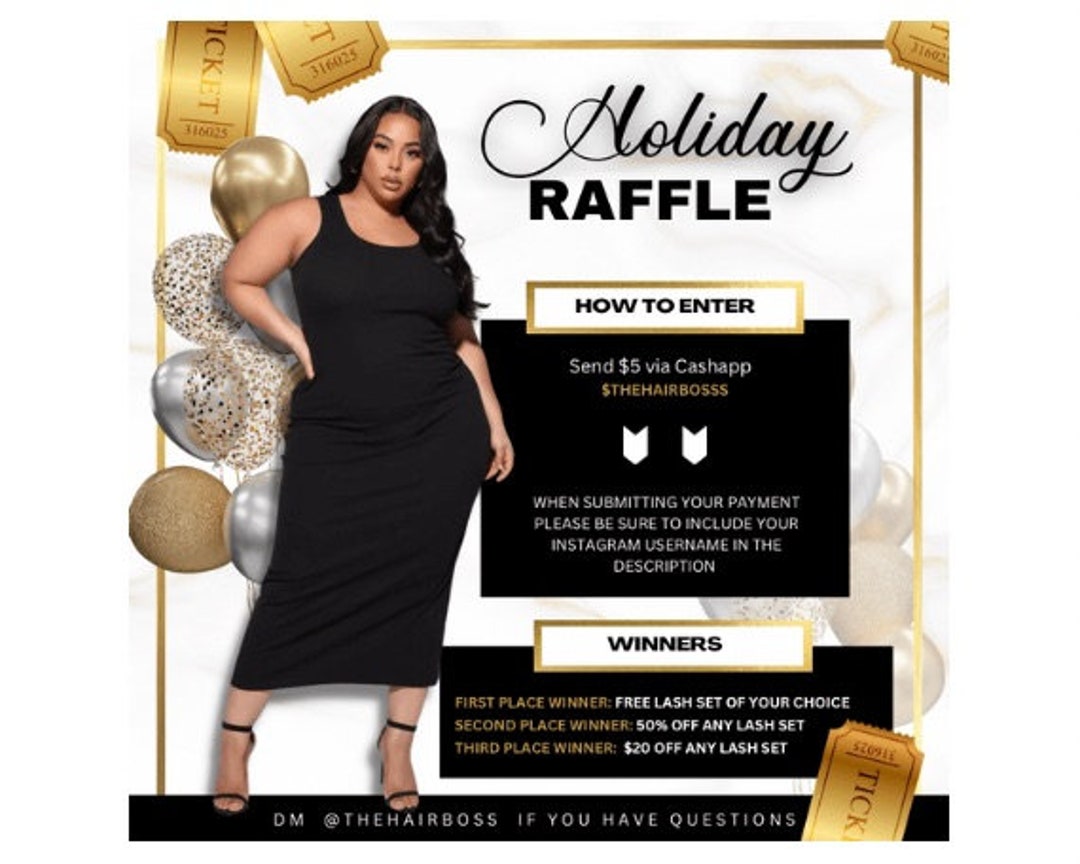 Canva Gold Raffle Flyer Template/ Hair Giveaway IG Flyer/ Editable DIY ...