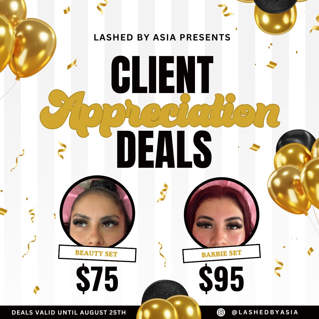 Canva Customer Appreciation Flyer Template/ Black & Gold Client ...