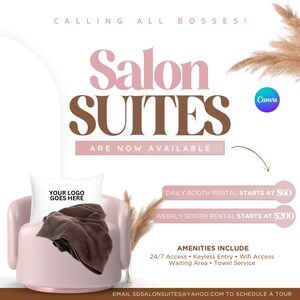 Canva Suites for Rent Flyer Template DIY Salon Suites Flyer Booth for ...