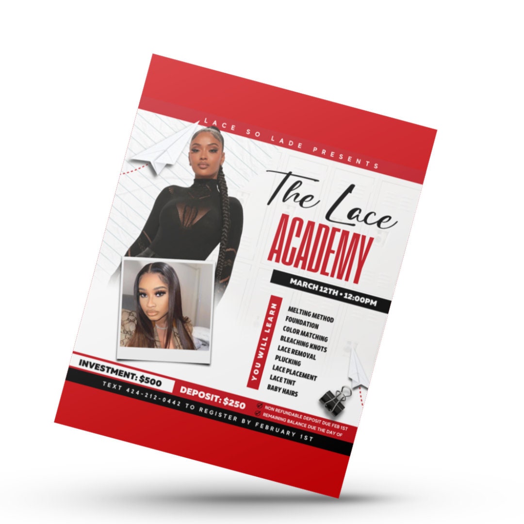 Canva Hair Class Template/ Lace Frontal Course Flyer/ Hair Class ...