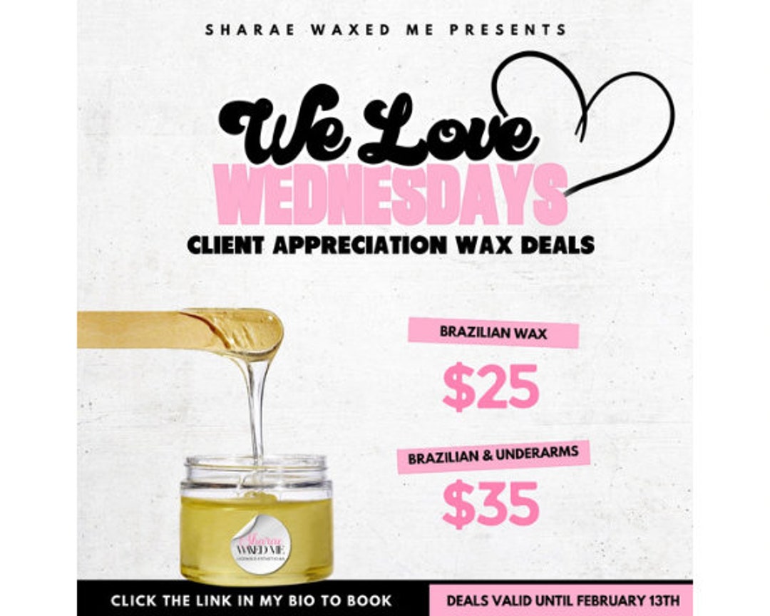 Canva Body Waxing Flyer Template/ Brazilian Wax Deals E-flyer/ Digital ...