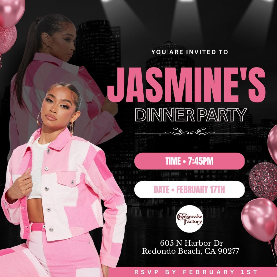 Editable Canva Invitation Template/ DIY Dinner Party Invite/ DIY E ...