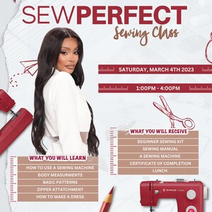Canva Sewing Class Flyer Editable Sewing Machine Course E-flyer ...