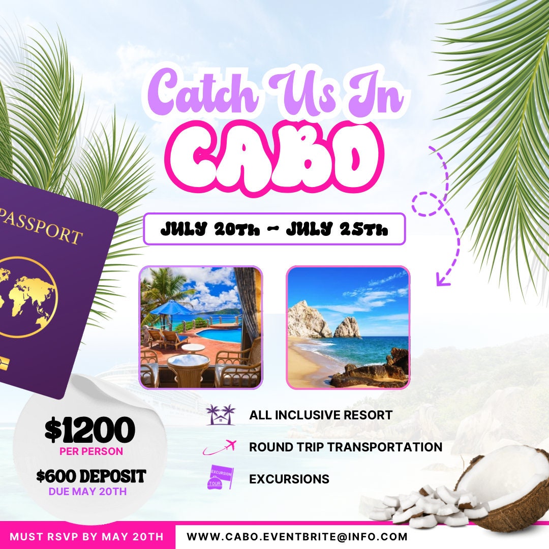 Canva Girls Getaway Trip Flyer DIY Girls Vacation Invitation Digital ...