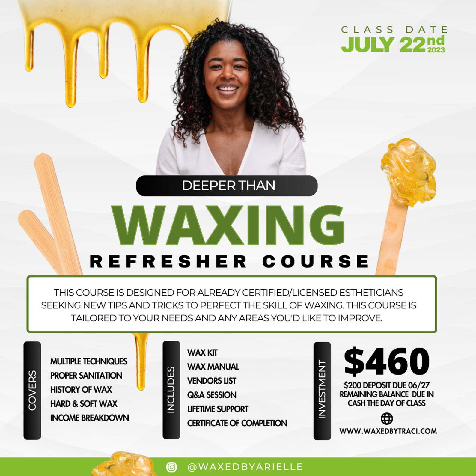 Canva Body Waxing Course Flyer Template/ Editable DIY Wax Class Flyer ...