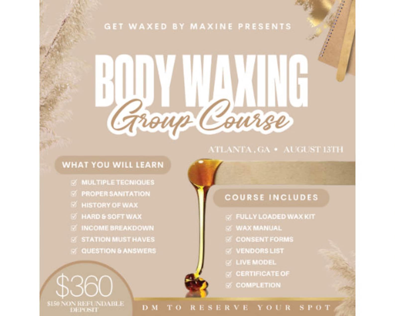 Canva Wax Class Flyer DIY Body Waxing Flyer Template Brazilian Wax ...