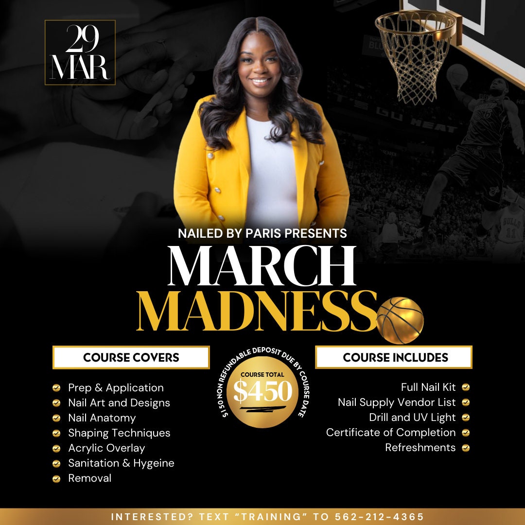 Canva March Madness Nail Course Flyer March Nail Training Class Flyer ...