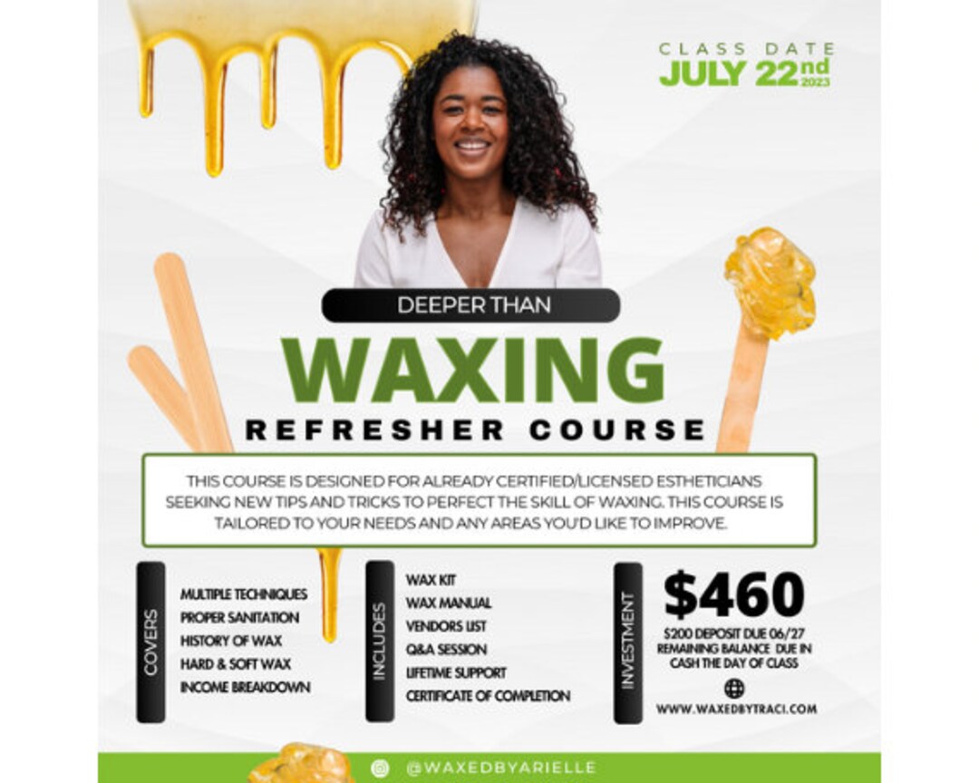 Canva Body Waxing Course Flyer Template/ Editable DIY Wax Class Flyer ...