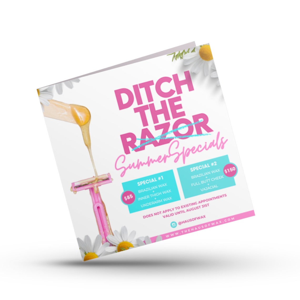Canva Summer Wax Special Flyer Esthetician Waxing Social Media ...