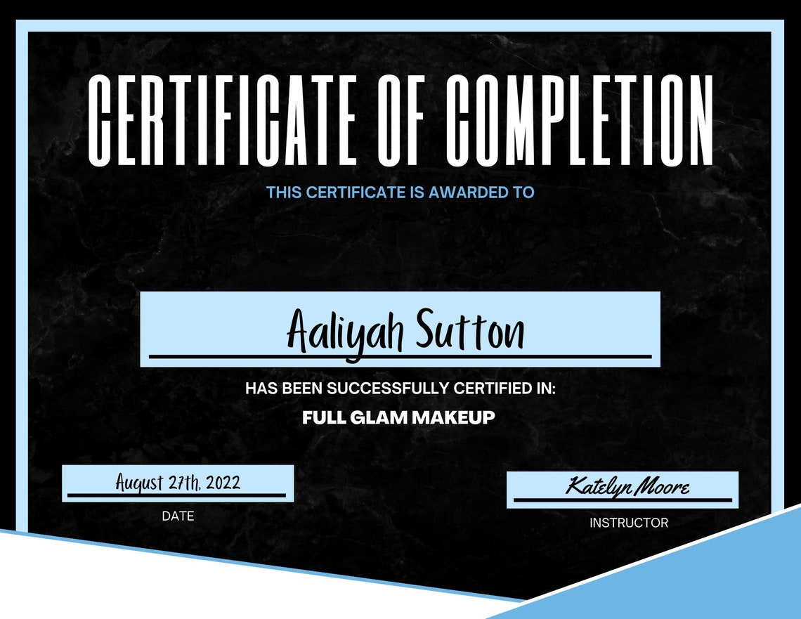 Canva Certificate of Completion Template/ Printable Course Certificate ...