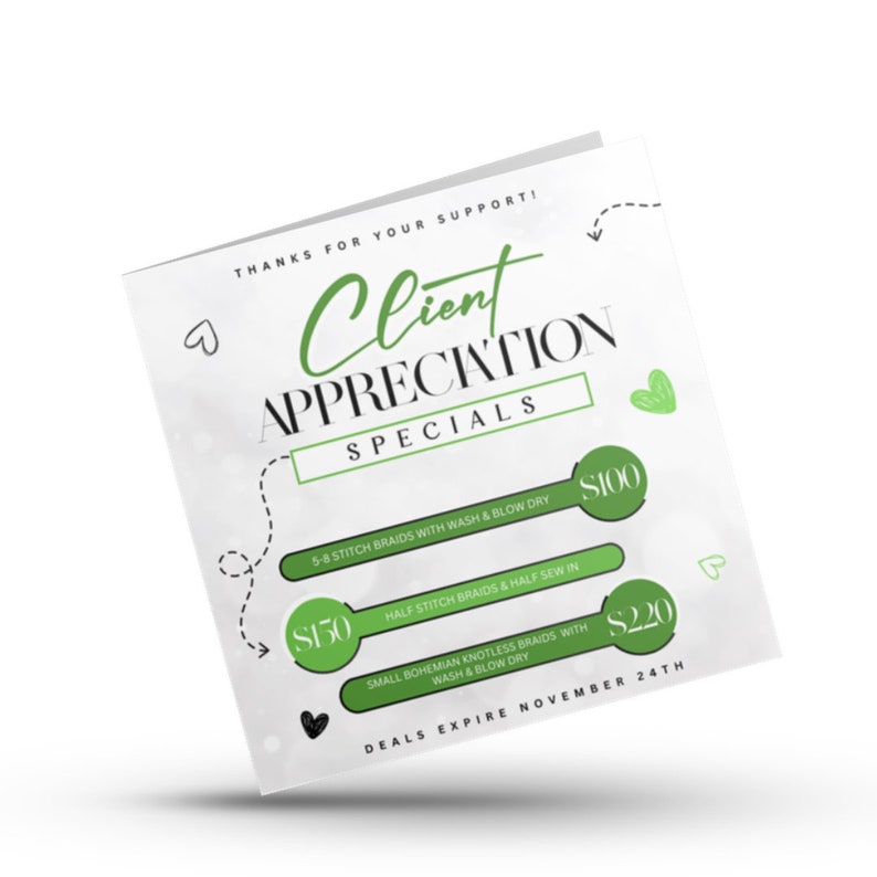 Canva Client Appreciation Flyer Template/ Black and White Customer ...
