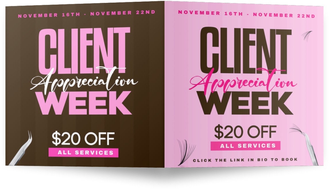 Canva Client & Customer Appreciation Flyer/ Lash Tech Canva - Etsy ...
