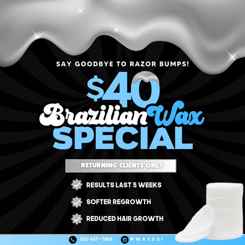 Canva Waxing Specials Flyer Template Brazilian Wax Sale Marketing Flyer ...