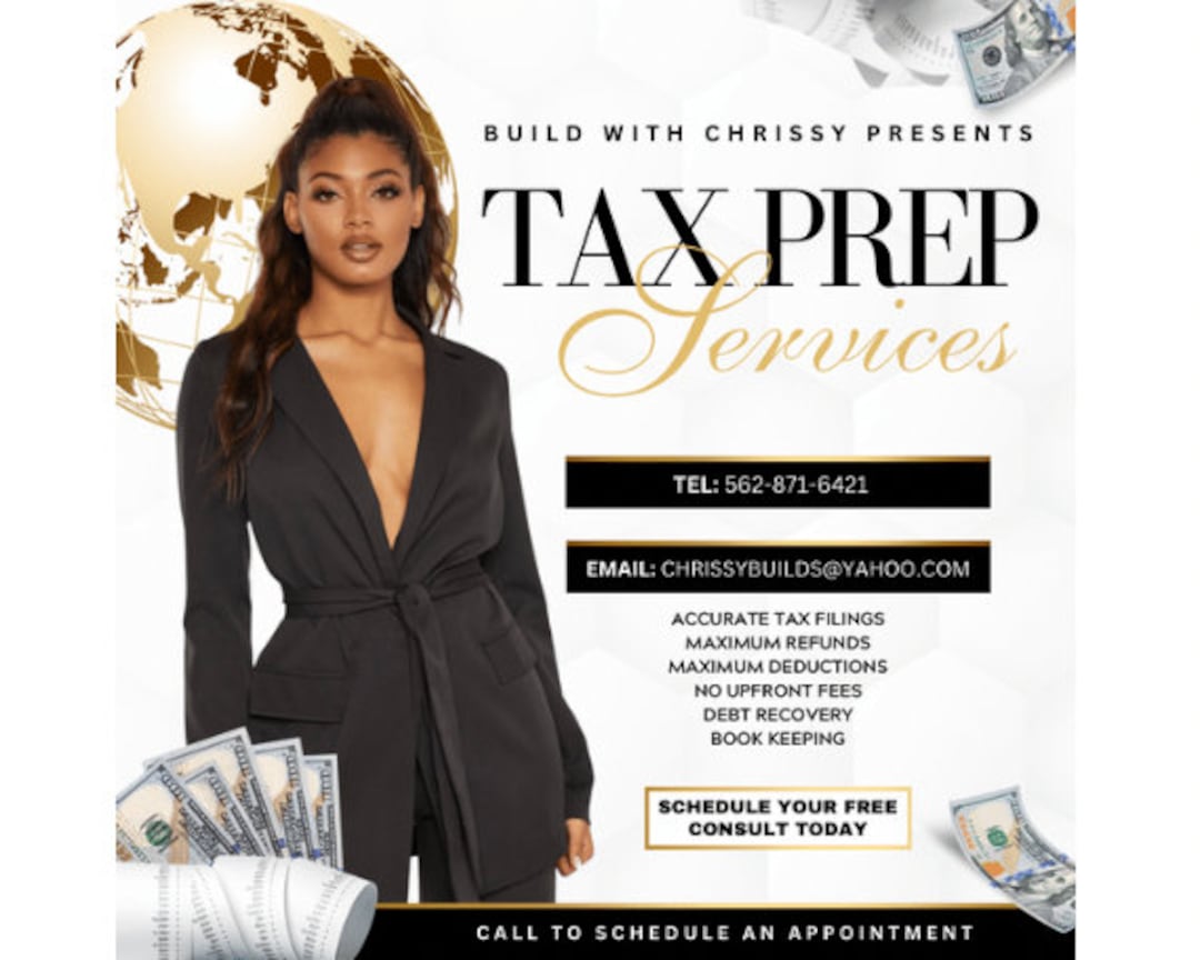 Canva Tax Preparation Flyer/ Editable Tax Season E-flyer Template ...