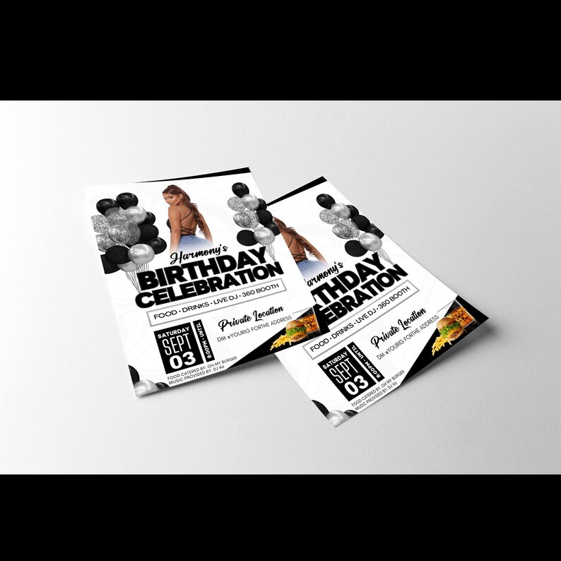 Canva Adult Birthday Invitation Black And White Diy Party Invite