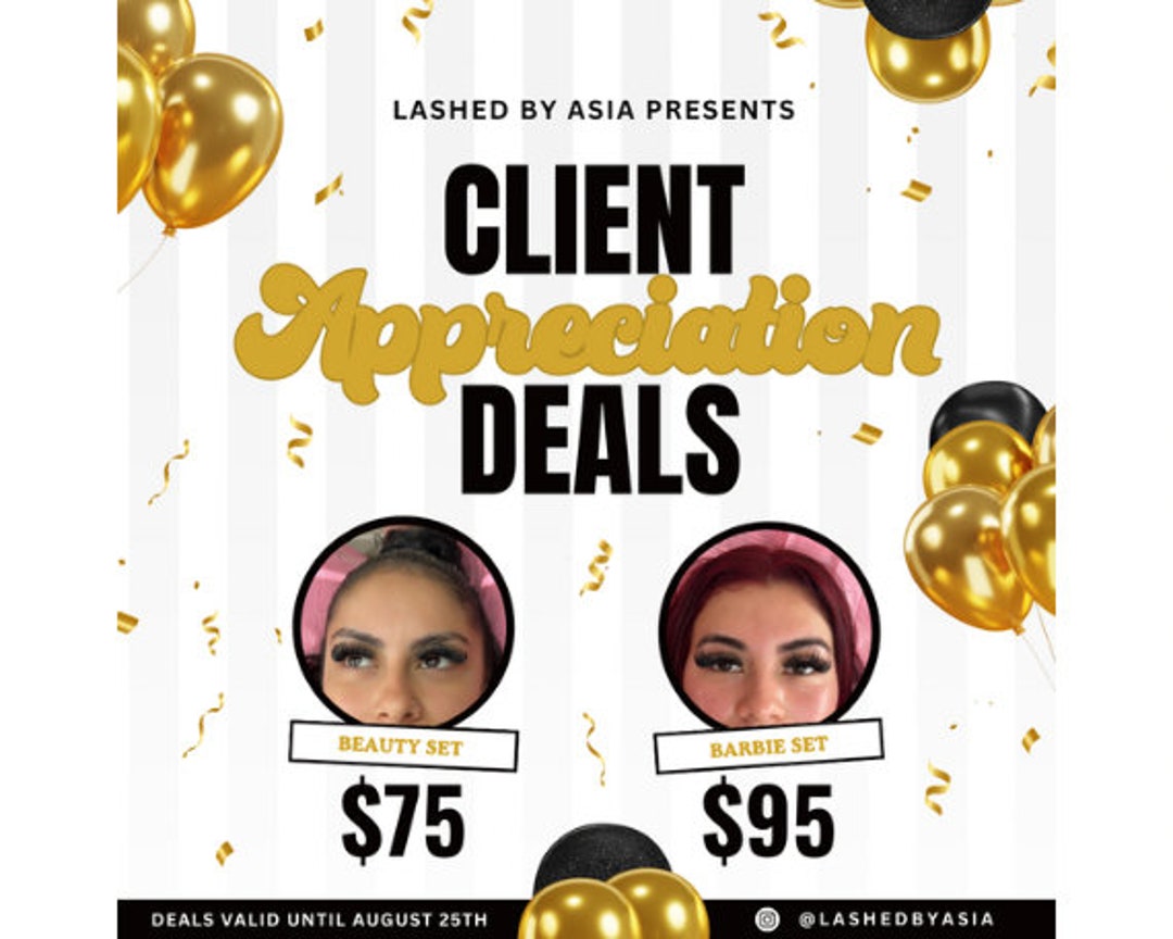 Canva Customer Appreciation Flyer Template/ Black & Gold Client ...