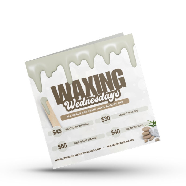 Canva Waxing Wednesdays Flyer Template/ Digital Body Wax Specials Flyer ...