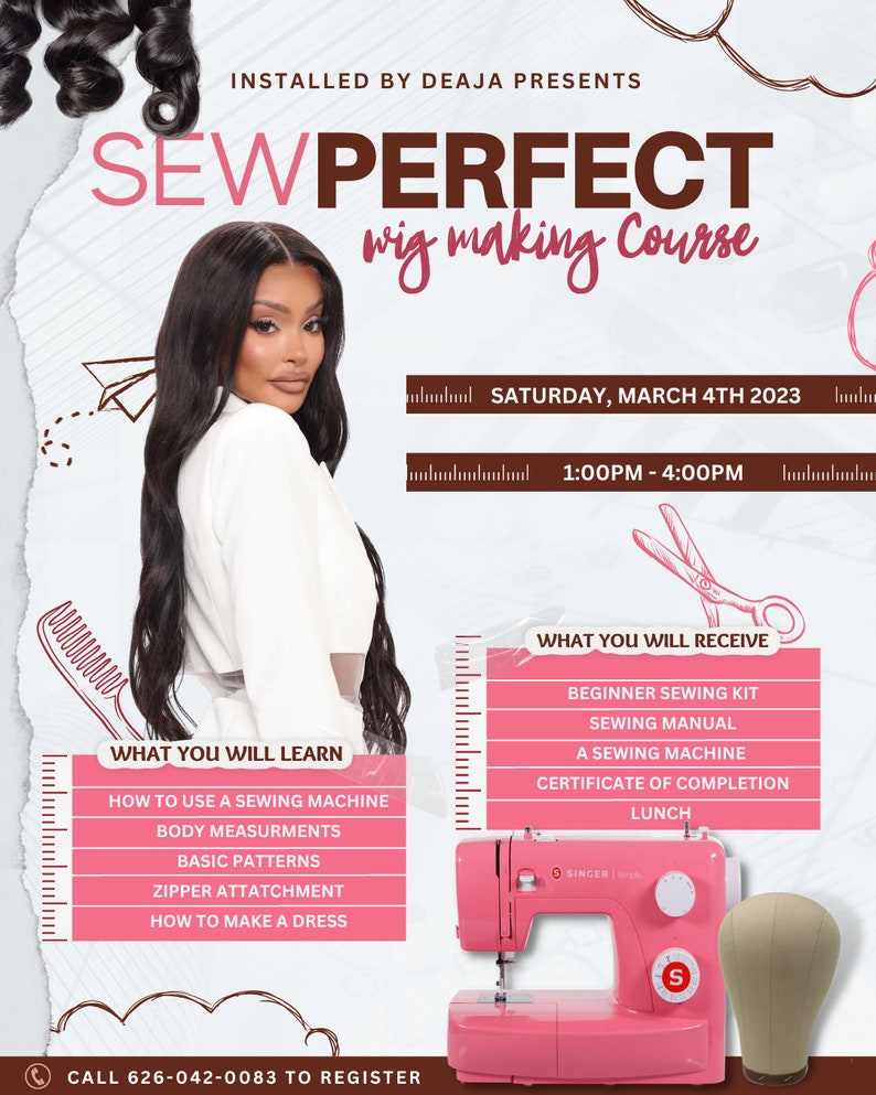 Canva Wig Making Course Flyer Wig Class Flyer Template Wig Training ...