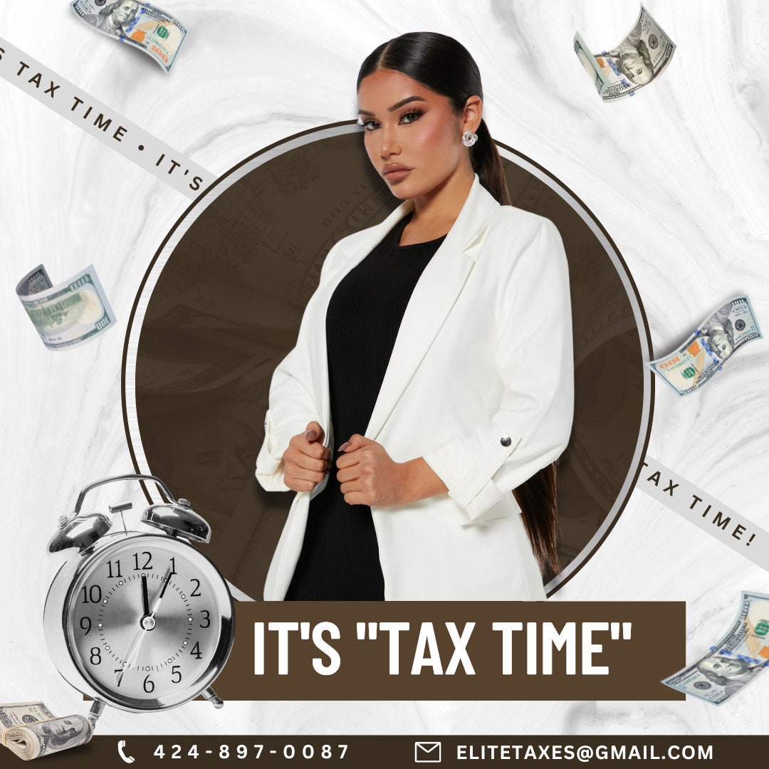 Canva Tax Season Flyer Template/ White & Silver Tax Time Flyer ...