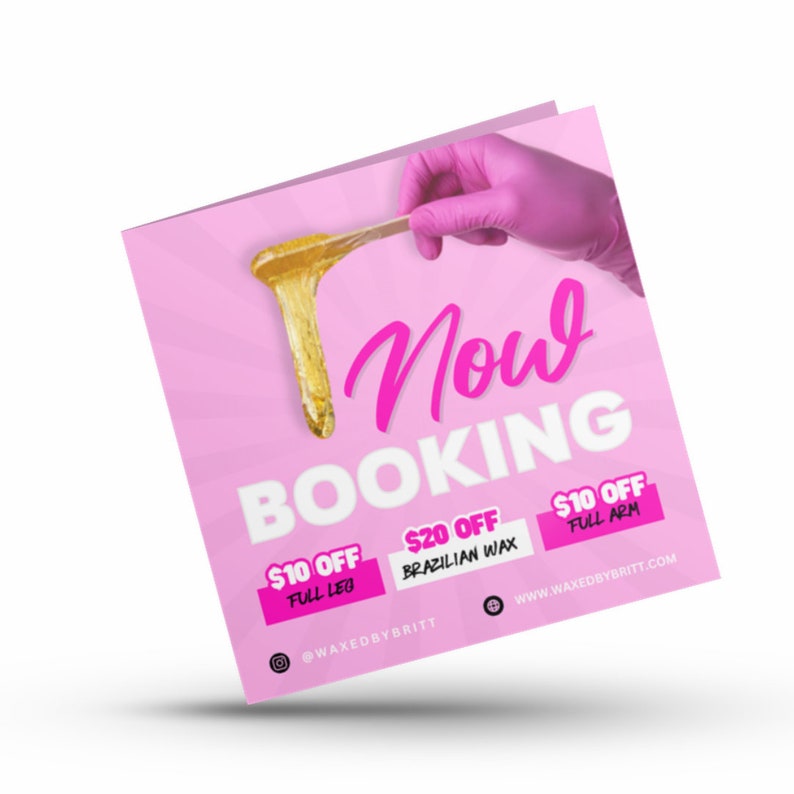 Canva Waxing Sale Flyer Template/ Pink Wax Services Booking - Etsy