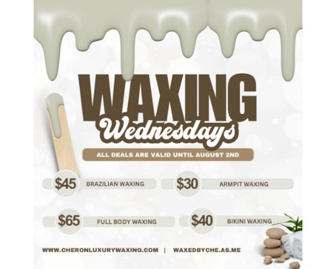 Canva Waxing Wednesdays Flyer Template/ Digital Body Wax Specials Flyer ...