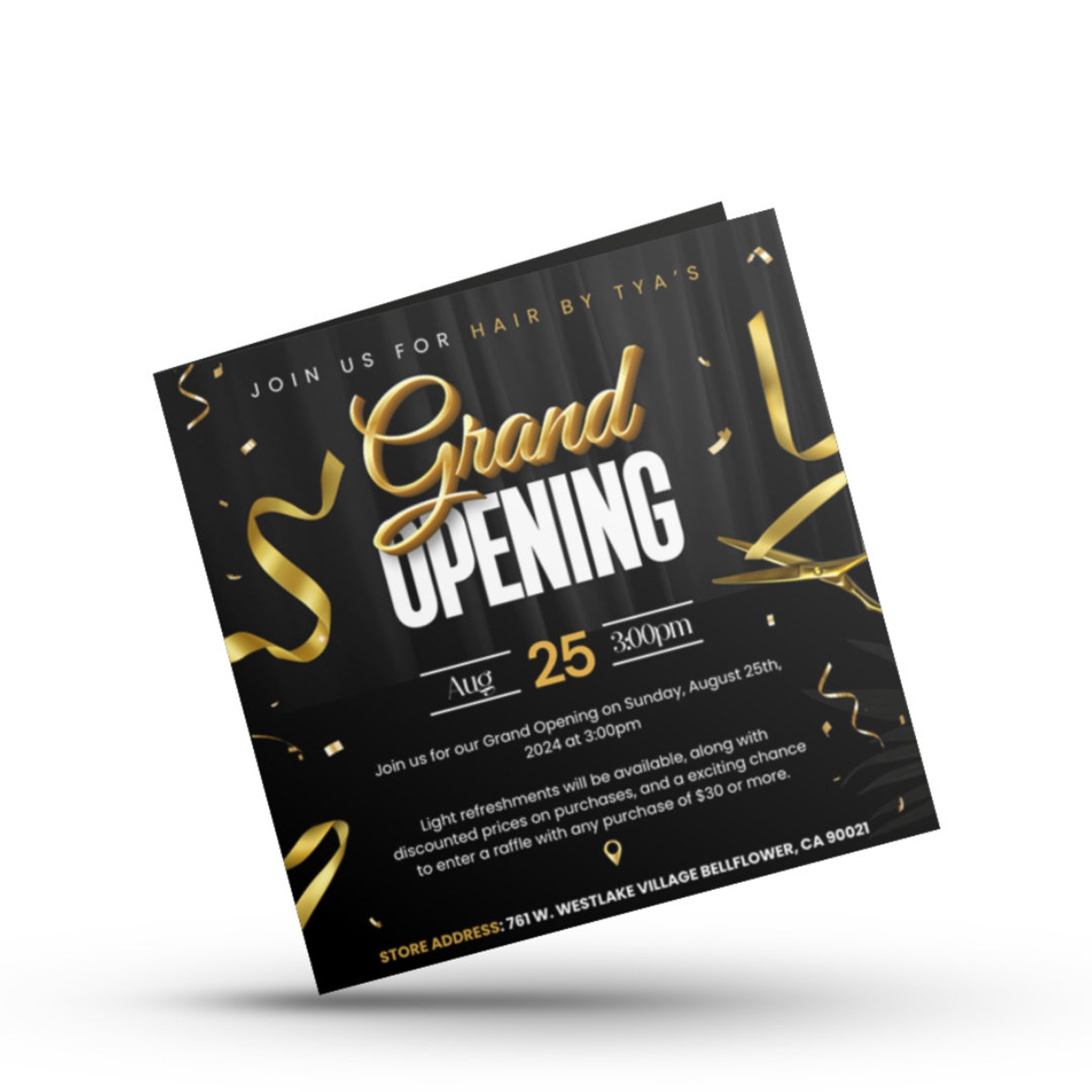 Canva Grand Opening Event Flyer for Opening Day Ribbon Cutting ...