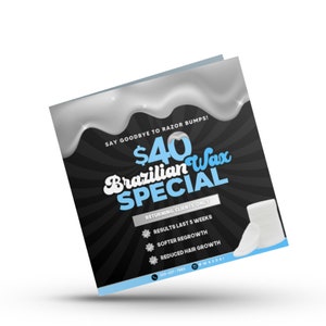 Canva Waxing Specials Flyer Template Brazilian Wax Sale Marketing Flyer ...