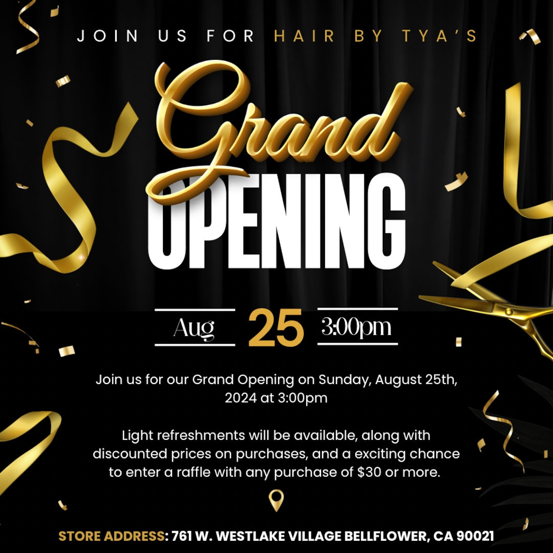 Canva Grand Opening Event Flyer for Opening Day Ribbon Cutting ...