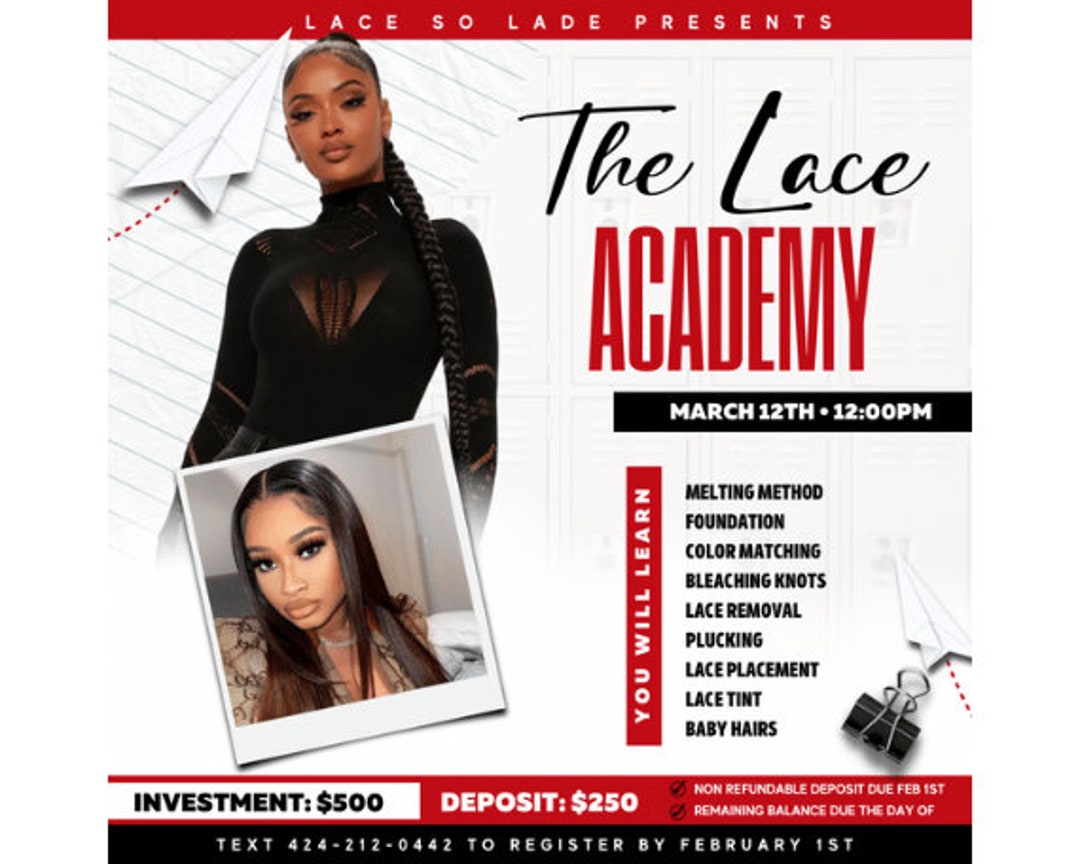 Canva Hair Class Template/ Lace Frontal Course Flyer/ Hair Class ...