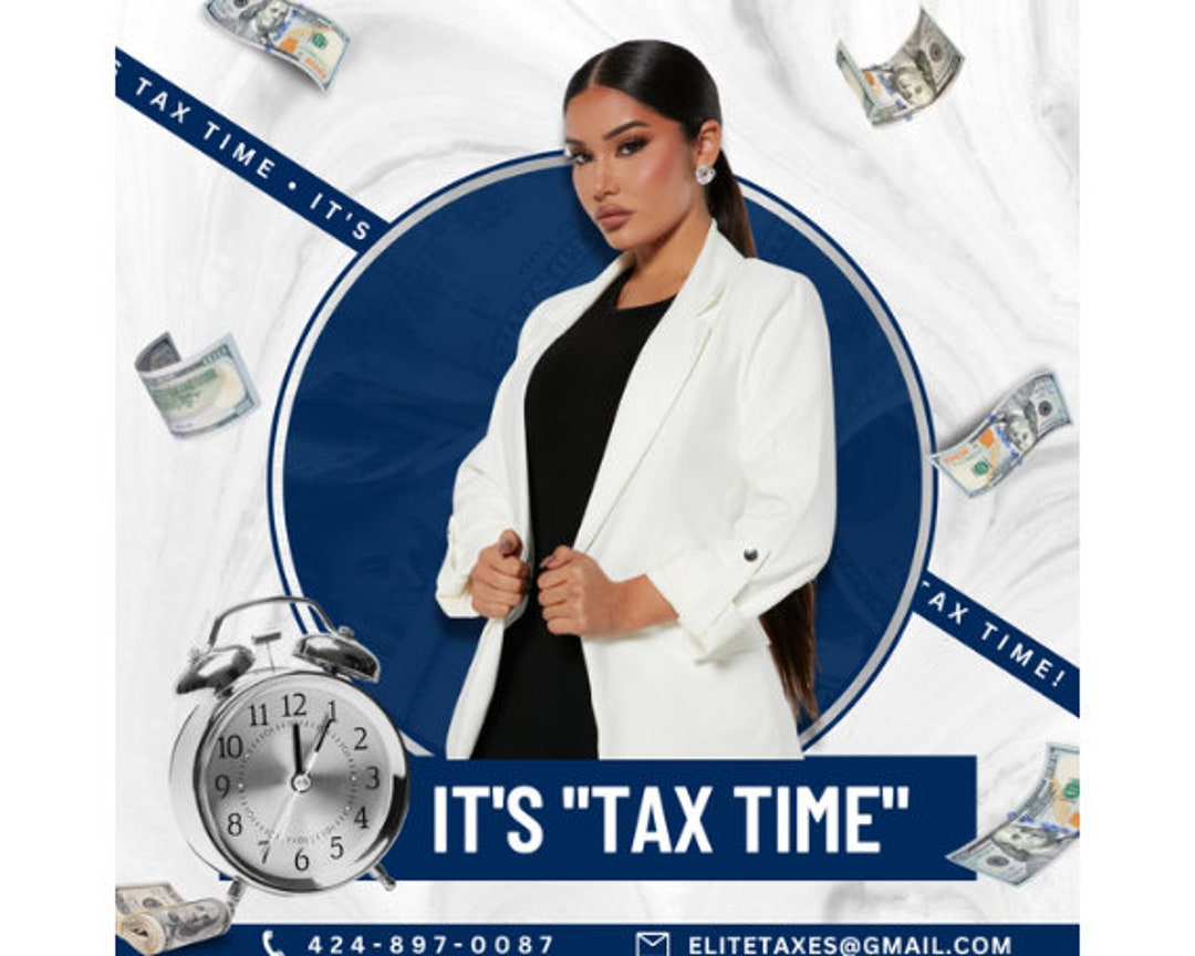 Canva Tax Season Flyer Template/ White & Silver Tax Time Flyer ...
