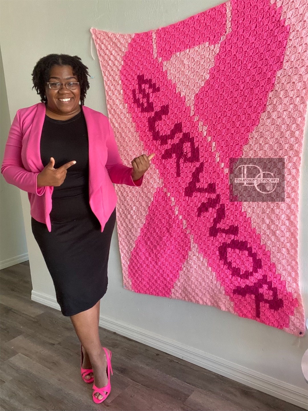 Breast Cancer C2C Throw Blanket Pattern - Etsy