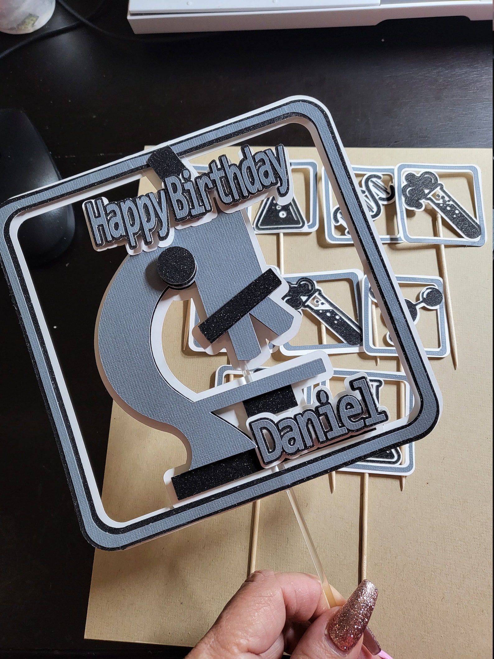 Microscope Cake Topper With 10 Cupcake Toppers as a Bundle. 6 Inch H - Etsy