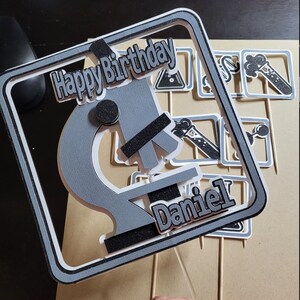 Microscope Cake Topper With 10 Cupcake Toppers as a Bundle. 6 - Etsy