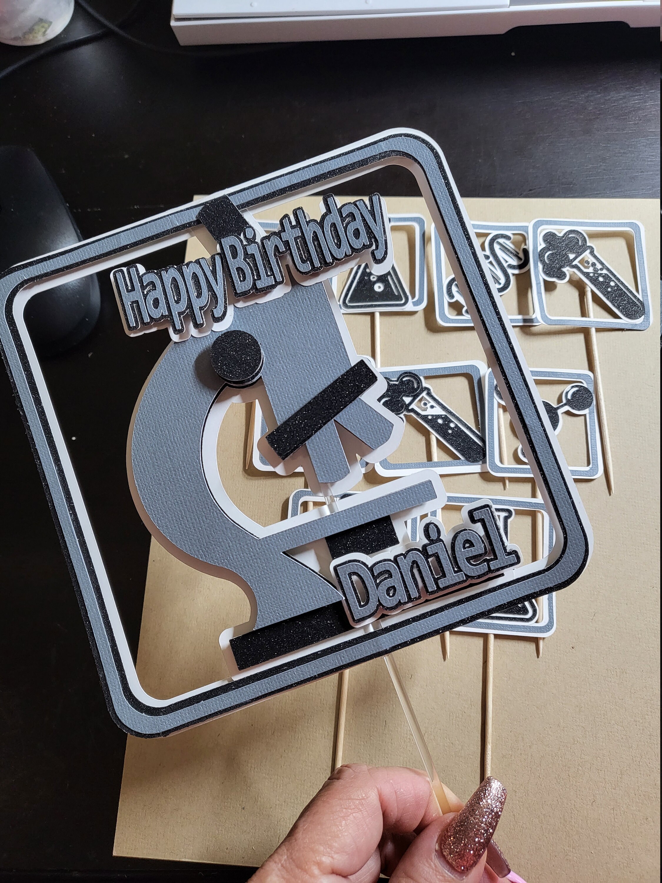 Microscope Cake Topper With 10 Cupcake Toppers as a Bundle. 6 Inch H - Etsy