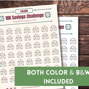 10,000 Saving Tracker - Save 10k Printable PDF L 2 Money Saving Options ...