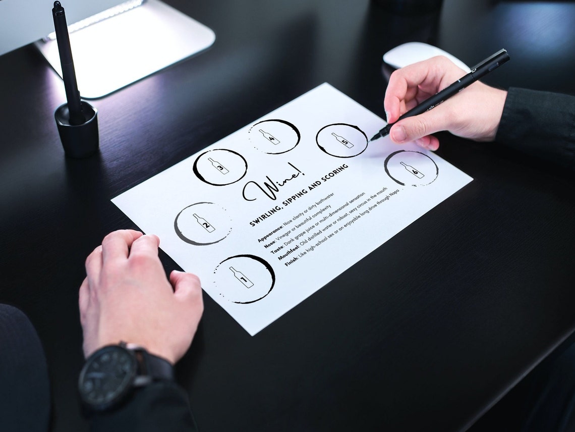 Wine Tasting Card - Download - Perfect for Next Wine Party - Etsy