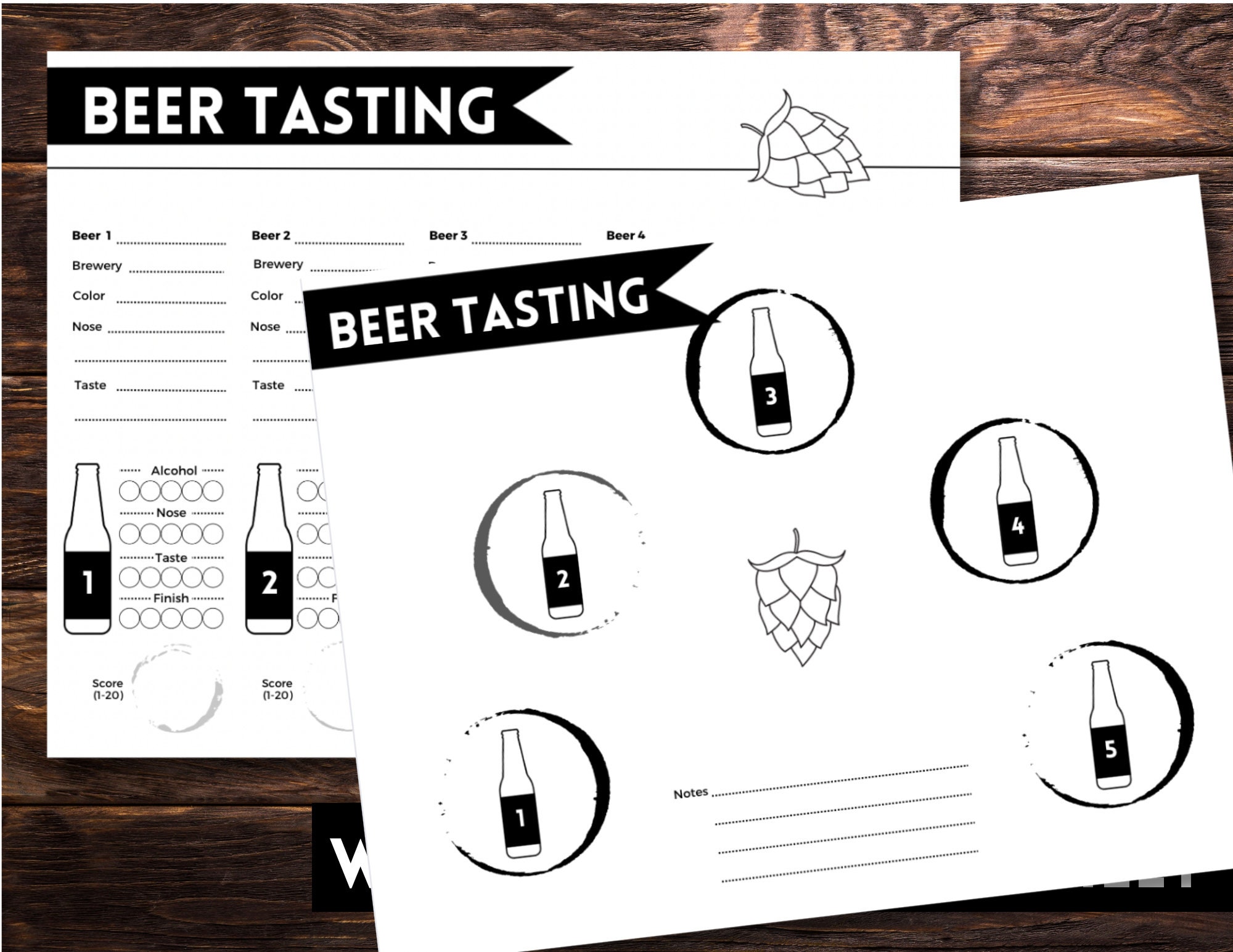 Printable Beer Tasting Card - Download - Great for Parties, Fishing ...
