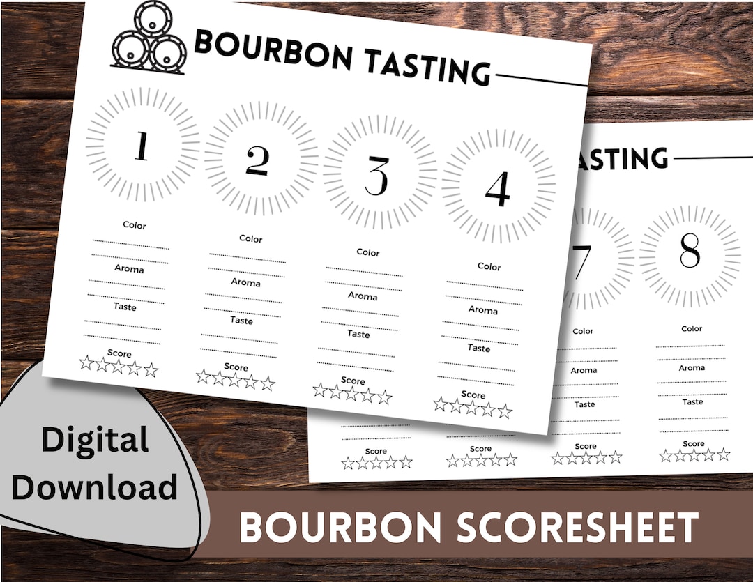 Printable Bourbon Tasting Scorecard - Download - Great for Bourbon ...
