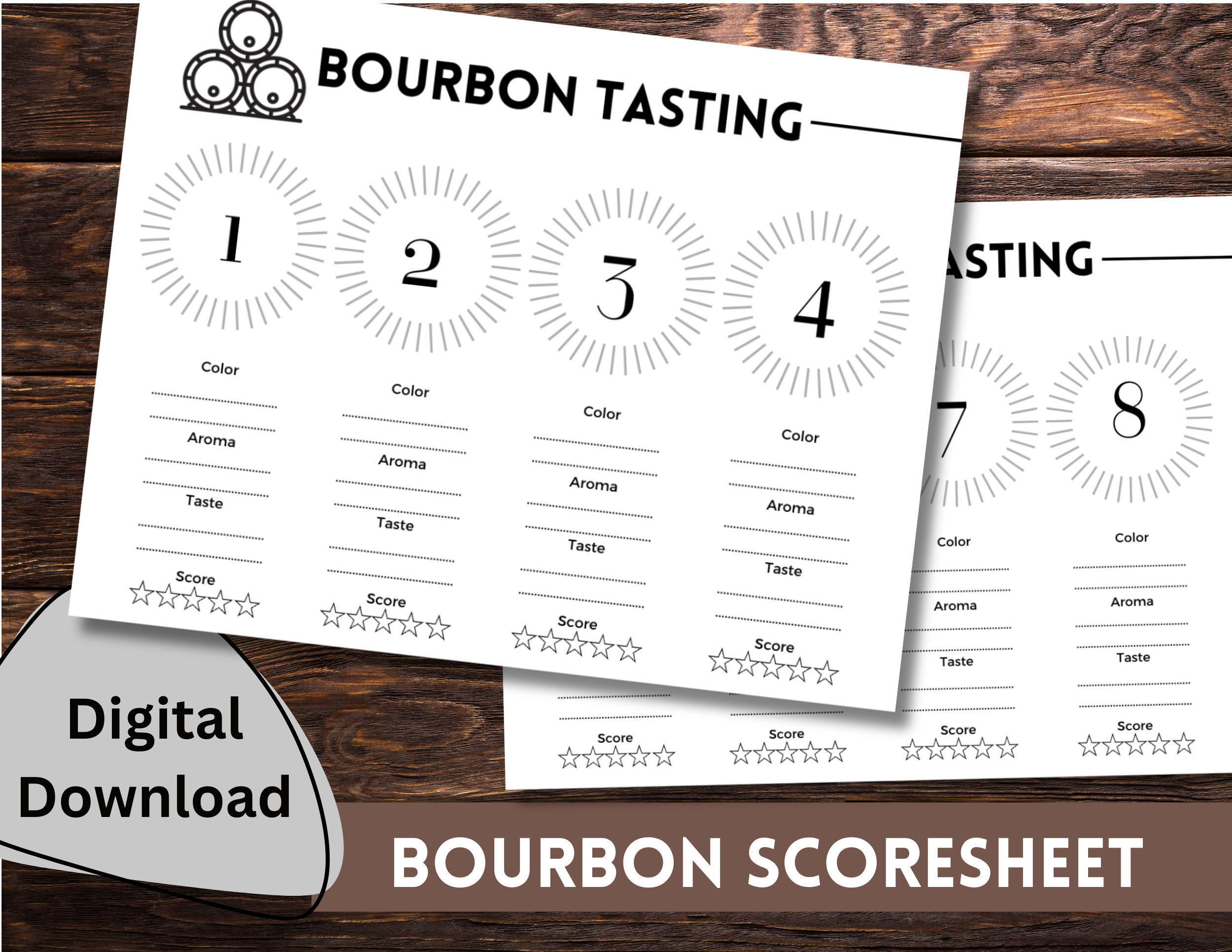 Printable Bourbon Tasting Scorecard - Download - Great for Bourbon ...