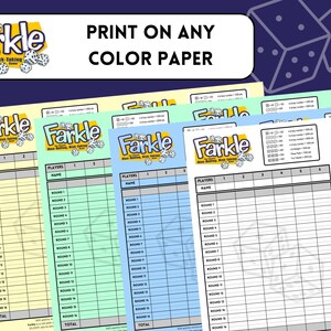 Farkle Game Score Sheets With Rules - Instant Download and Print ...