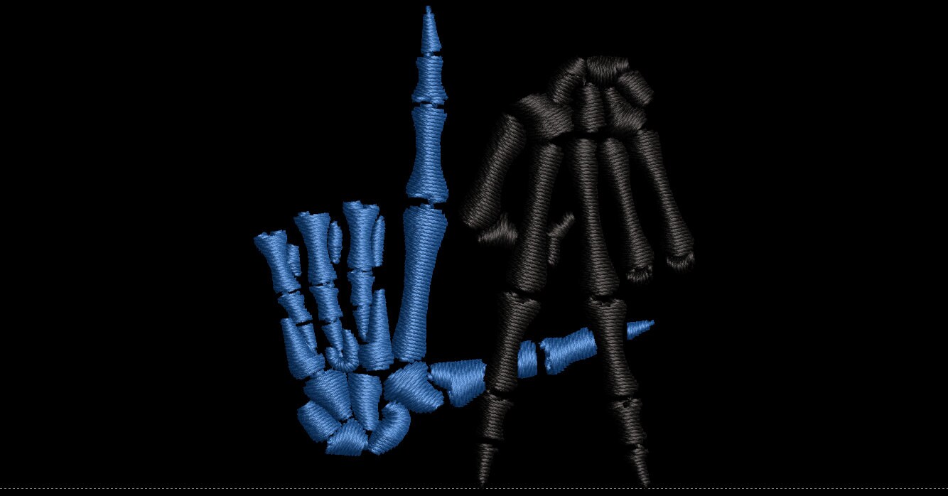 LA Los Angeles Skeleton Hands Embroidery Logo Dst Pes Jef Exp Vp3 - Etsy