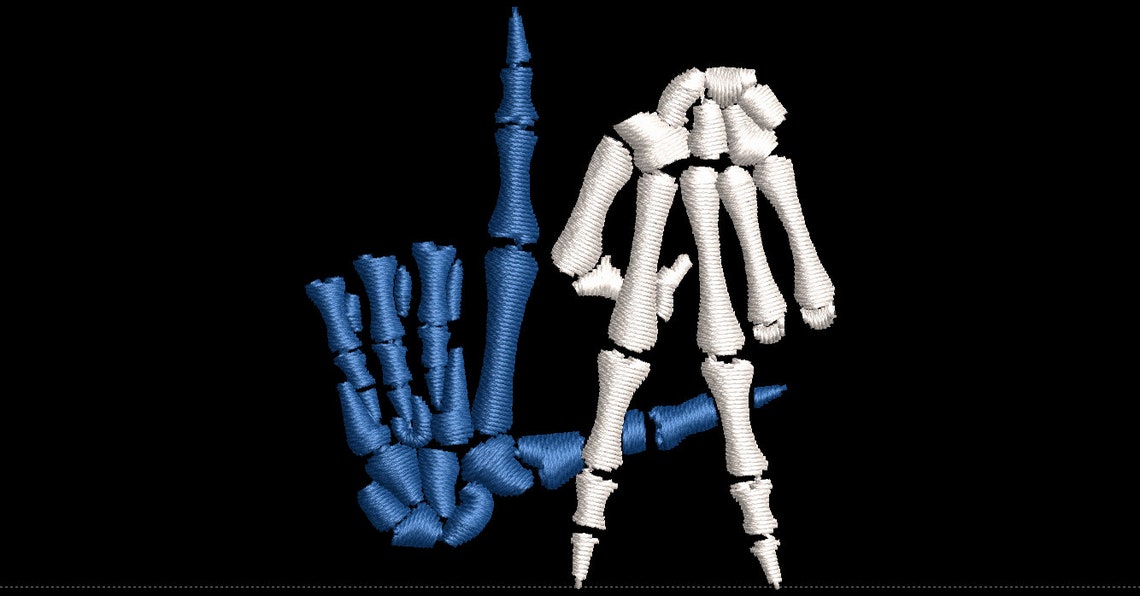 LA Los Angeles Skeleton Hands Embroidery Logo Dst Pes Jef Exp Vp3 - Etsy