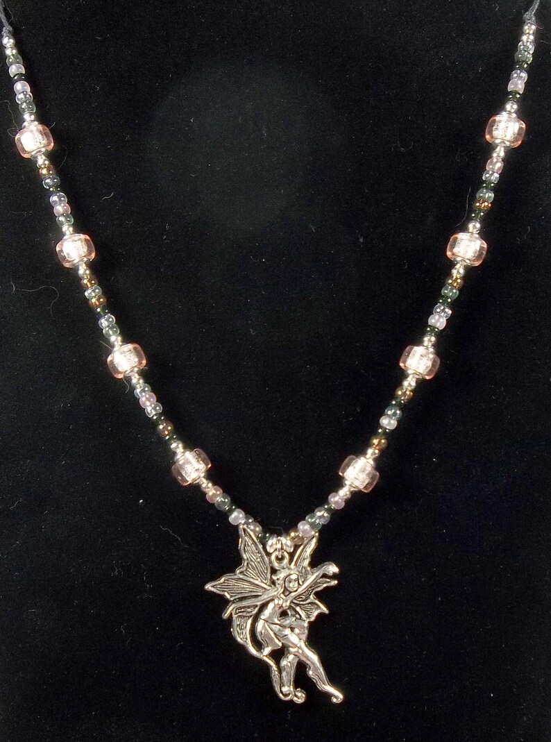 Large Fairy Pixie Sprite Sylph Peach & Green Glass With - Etsy