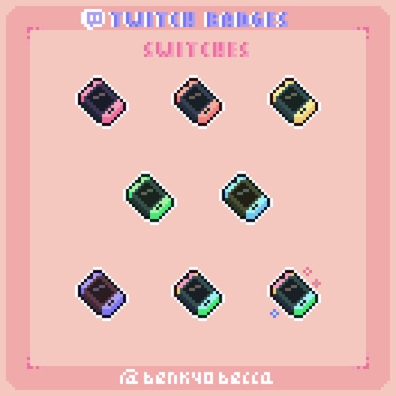 Cute Switch Badges Pixel Art Bit Badges Sub Badges - Etsy