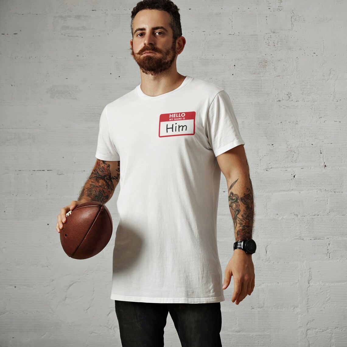 I'm Him Name Tag Tee | Hello My Name is Him Shirt - Etsy