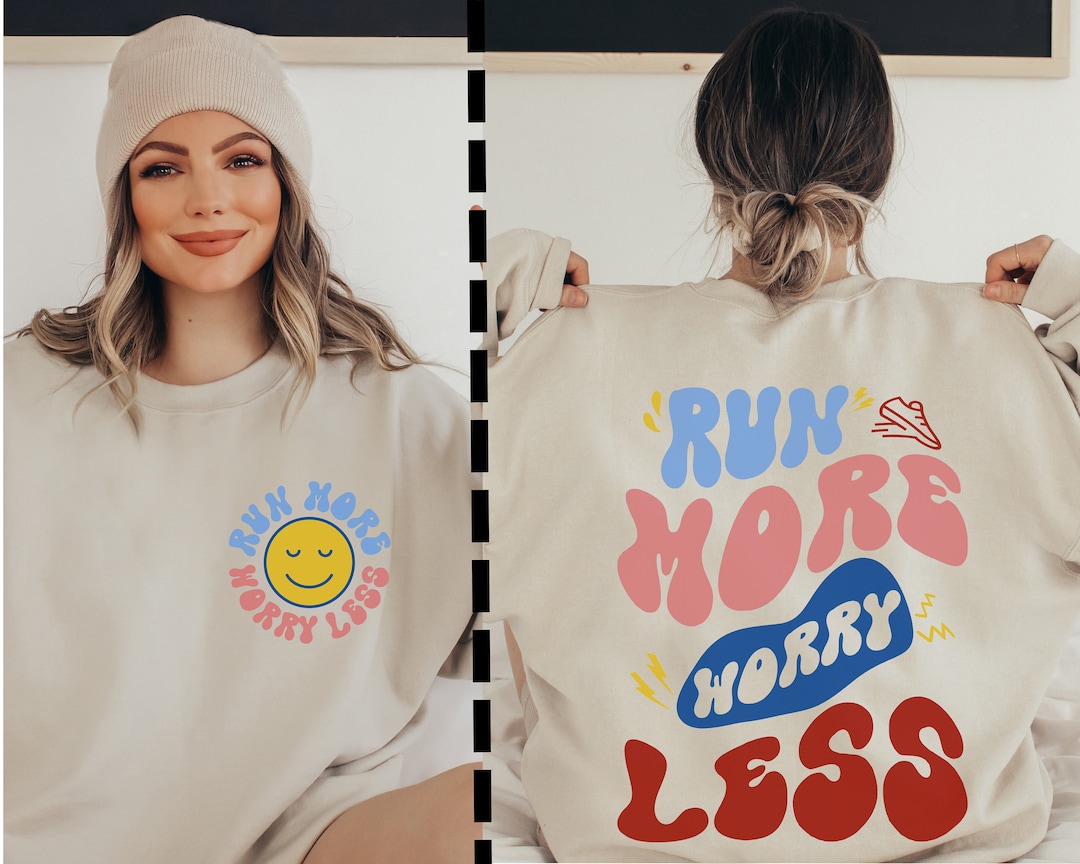 Run More Worry Less Sweatshirt, Marathon Hoodie, Runner Hoodie, Gym ...
